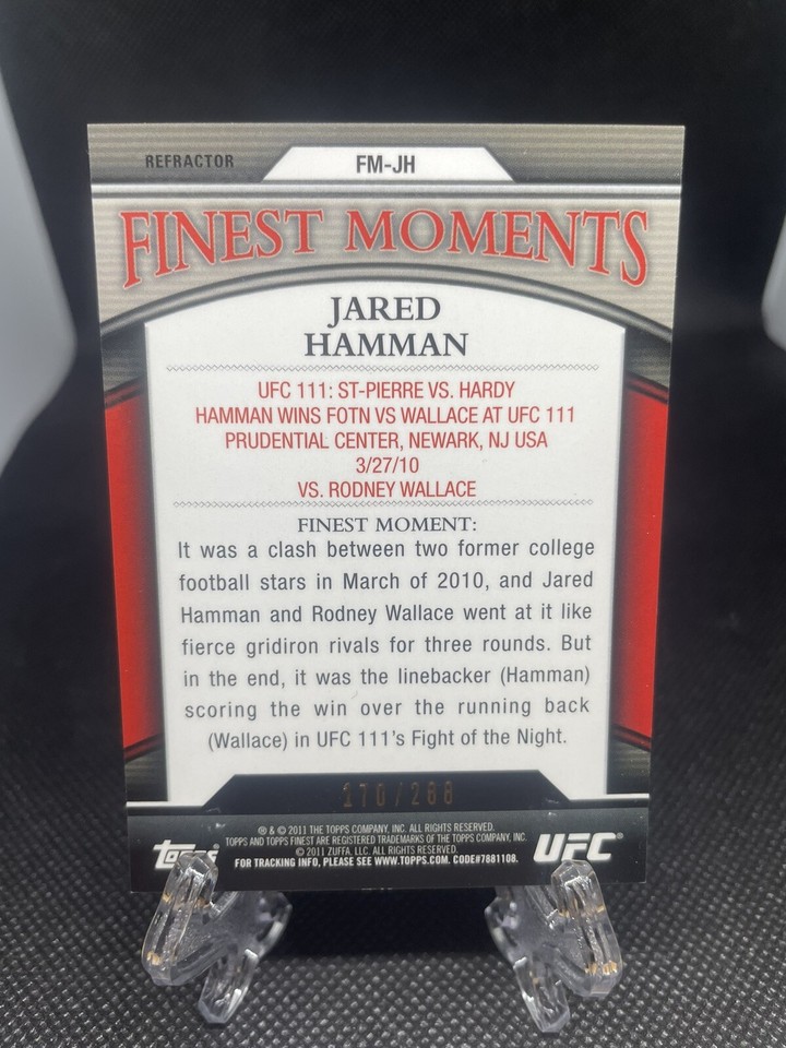 2011 Topps UFC Finest Moments Refractor # FM-JH Jared Hamman # /288 | eBay