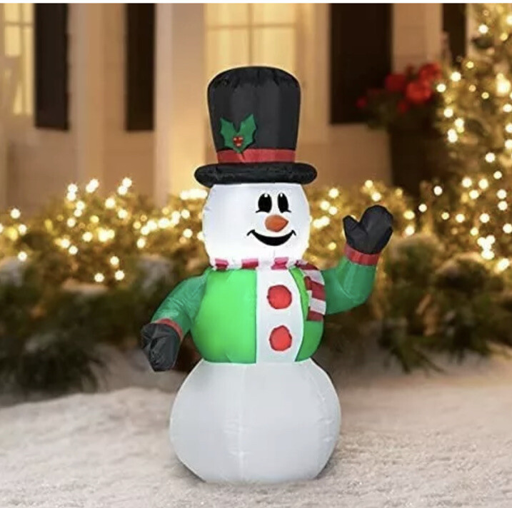 Holiday Time Airblown Inflatable Snowman Christmas Yard Decor 4ft Local ...