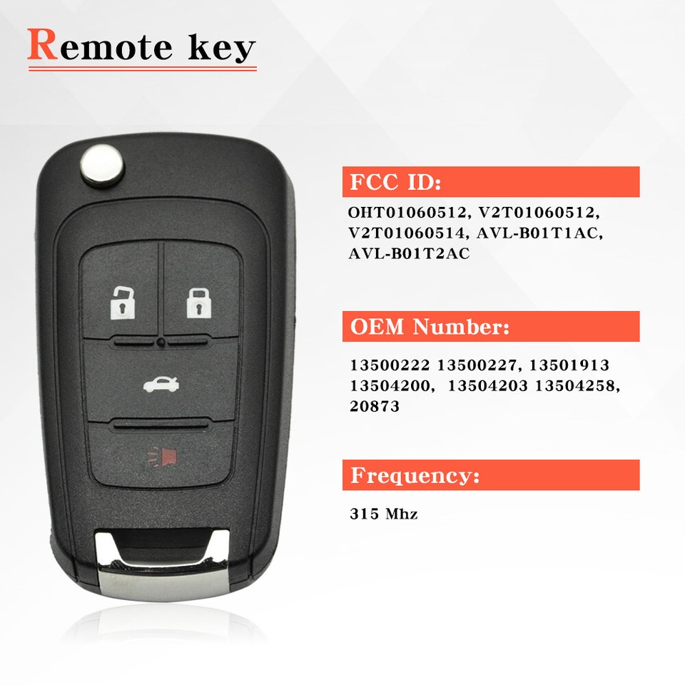 2 New Replacement Keyless Entry Car Remote Flip Key Fob Control for ...
