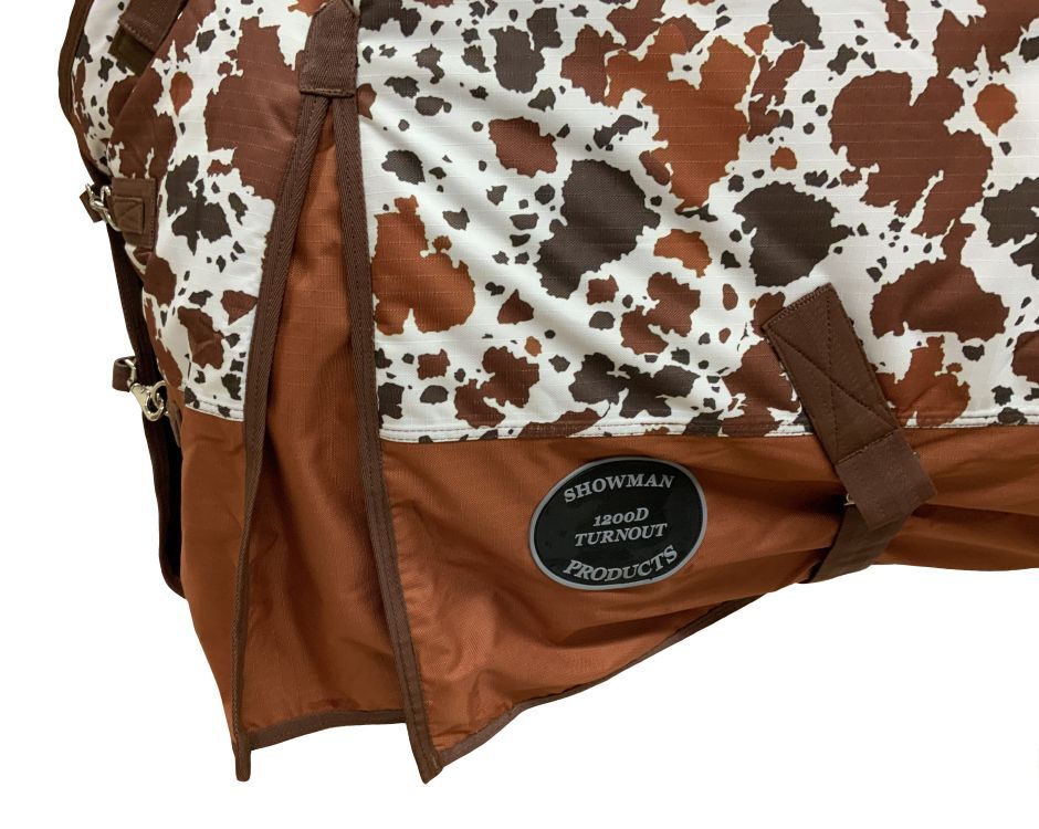 Showman 1200D Cow Print Waterproof & Breathable Perfect Fit Turnout ...