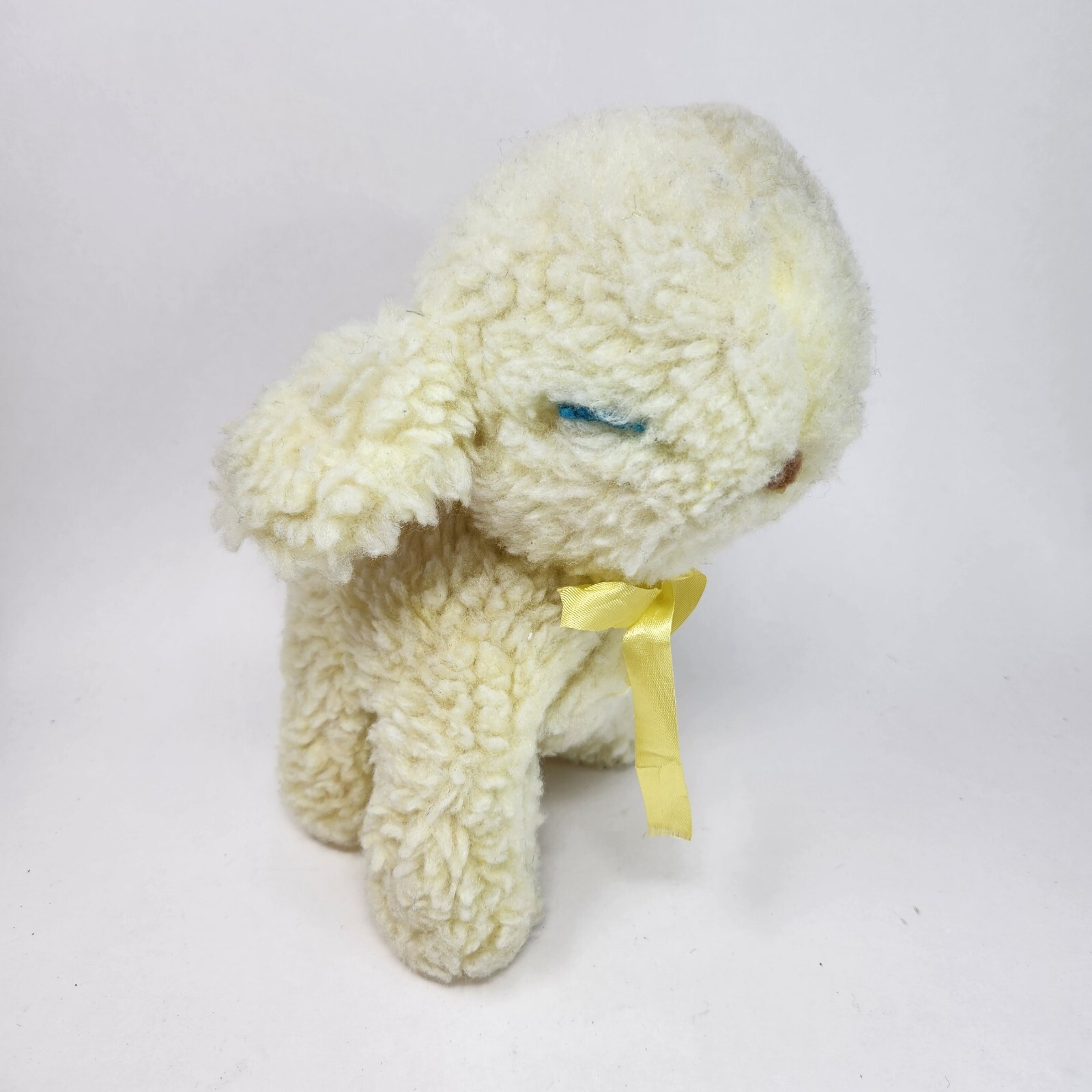 9" VINTAGE 1977 ANIMAL FAIR WHITE LAMB BLUE EYES W BELL STUFFED ANIMAL ...