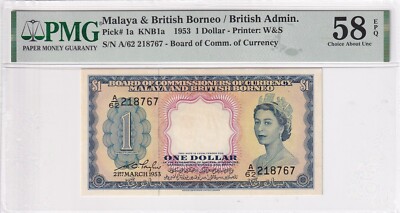 Malaya and British Borneo, 1 Dollar, 1953, AUNC, p1a | eBay