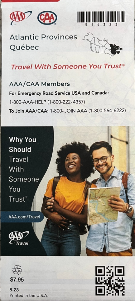 New AAA ATLANTIC PROVINCES & QUEBEC CANADA ROAD MAP Highway Tour CAA ...