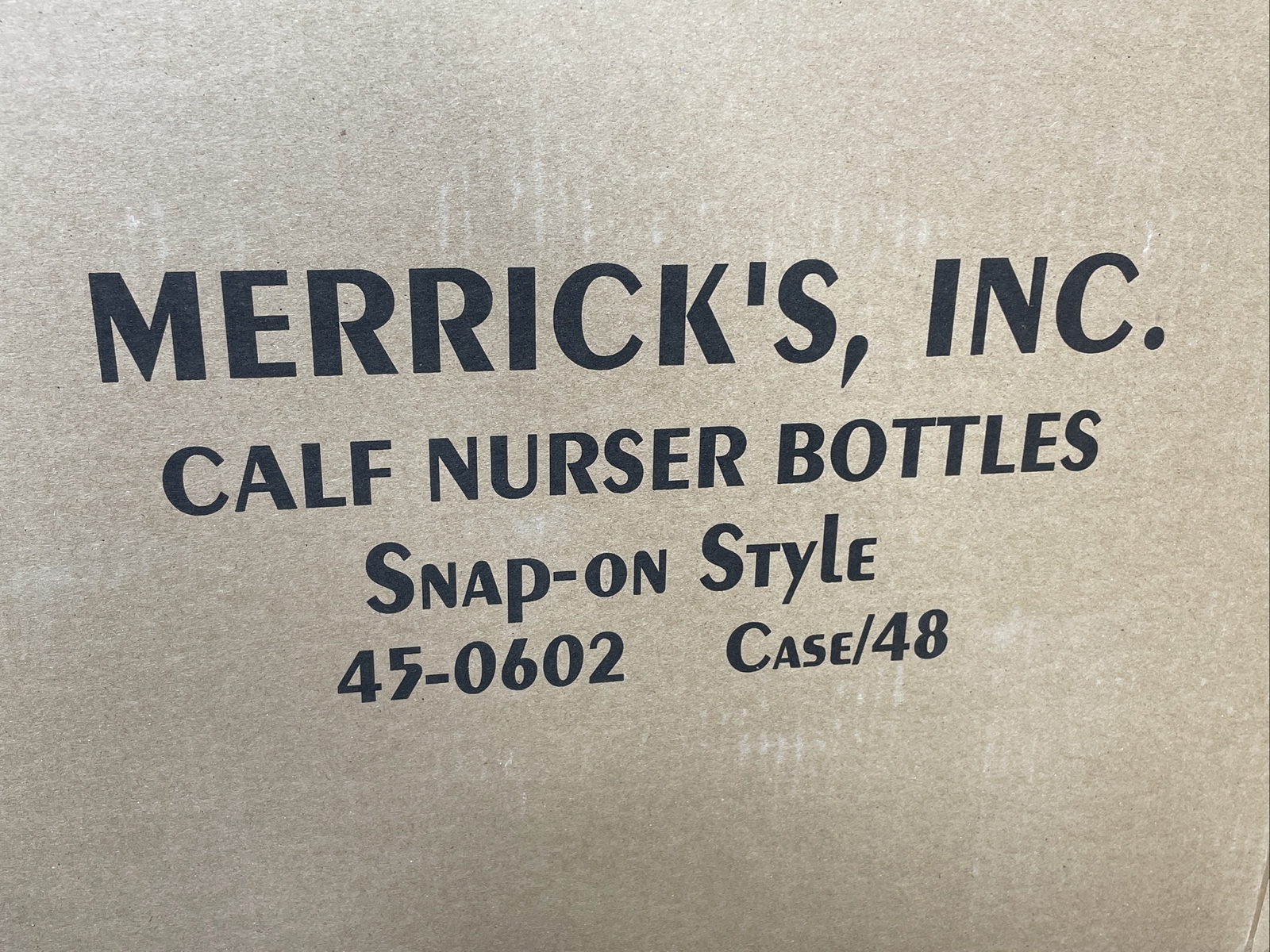 LOT CASE 48 Merrick's Calf Nurser Bottles 2QT Snap On Style Bottle ...