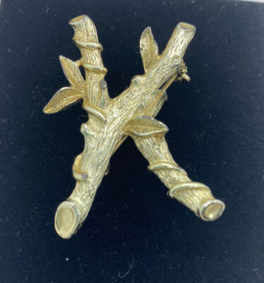 Vintage SARAH COVENTRY BAMBOO TWIG LETTER INITIAL " K " BROOCH PIN ...