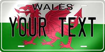 Wales Flag Wave License Plate Personalized Car Auto Bike Motorcycle ...