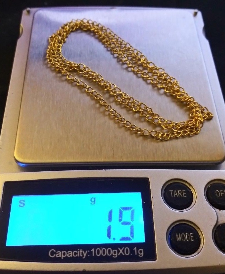 19" Inch Gold Plated DIY Chain Necklace Jewelry 1.9g - From USA -NEW ...
