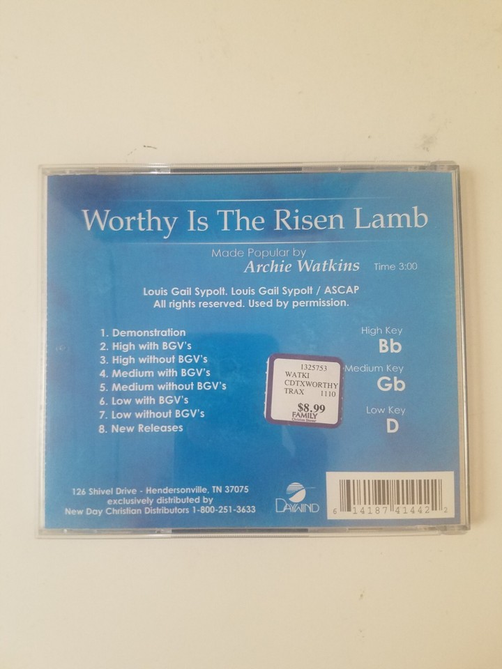 Worthy Is The Risen Lamb - Archie Watkins - Accompaniment Track tub2 | eBay