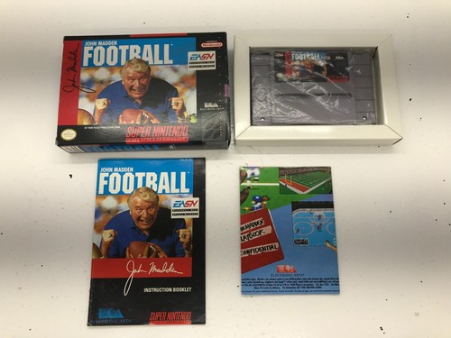 John Madden Football (Super Nintendo System SNES) COMPLETE CIB + POSTER ...