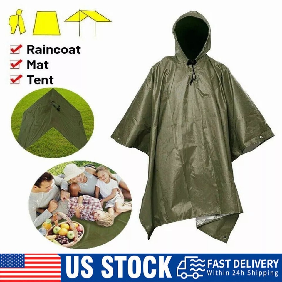 Heavy Duty Rain Poncho for Backpacking Waterproof Lightweight Adult ...