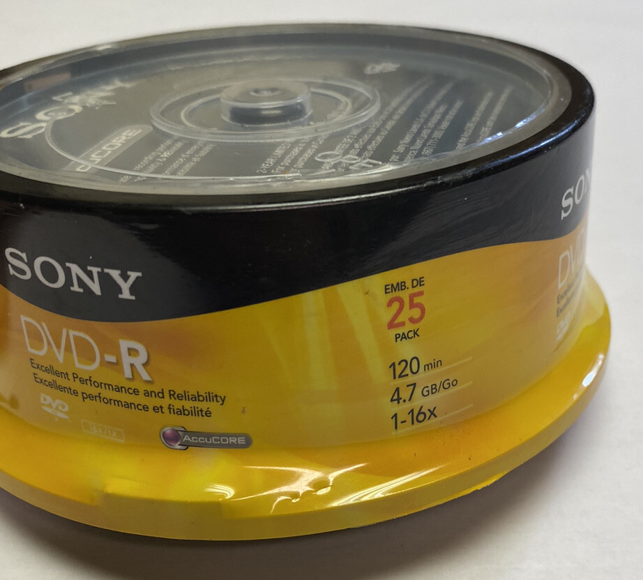Sony DVD-R 25pk 120min 4.7gb New Sealed | eBay