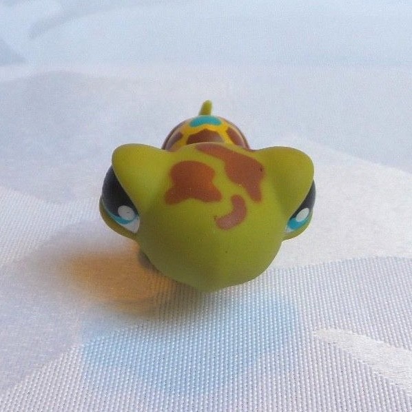 LITTLEST PETSHOP LPS #393 HASBRO TORTUE TURTLE CARAPACE COEUR BLEU YEUX ...
