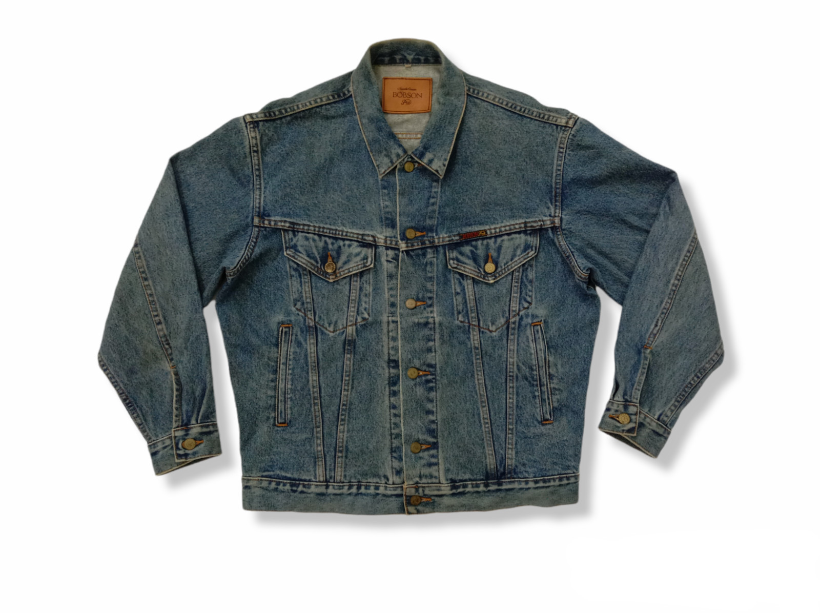 Vintage Japanese Brand Bobson Denim Trucker Jacket Bl… - Gem