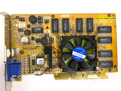 VINTAGE ASUS AGP-V7700PRO/64M PURE NVIDIA GEFORCE2 PRO 64MB AGP VGA ...