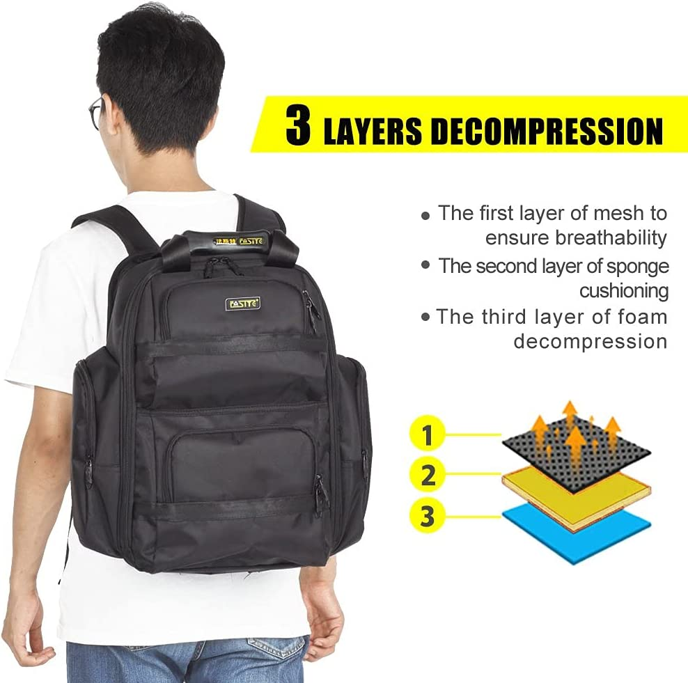 Tool Bag Backpack - Heavy Duty Professional Storage & Organizer for ...