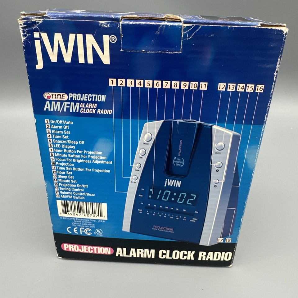 Y2K jWIN JL-707 Alarm Clock & AM/FM Radio Plus Time Projection New In ...
