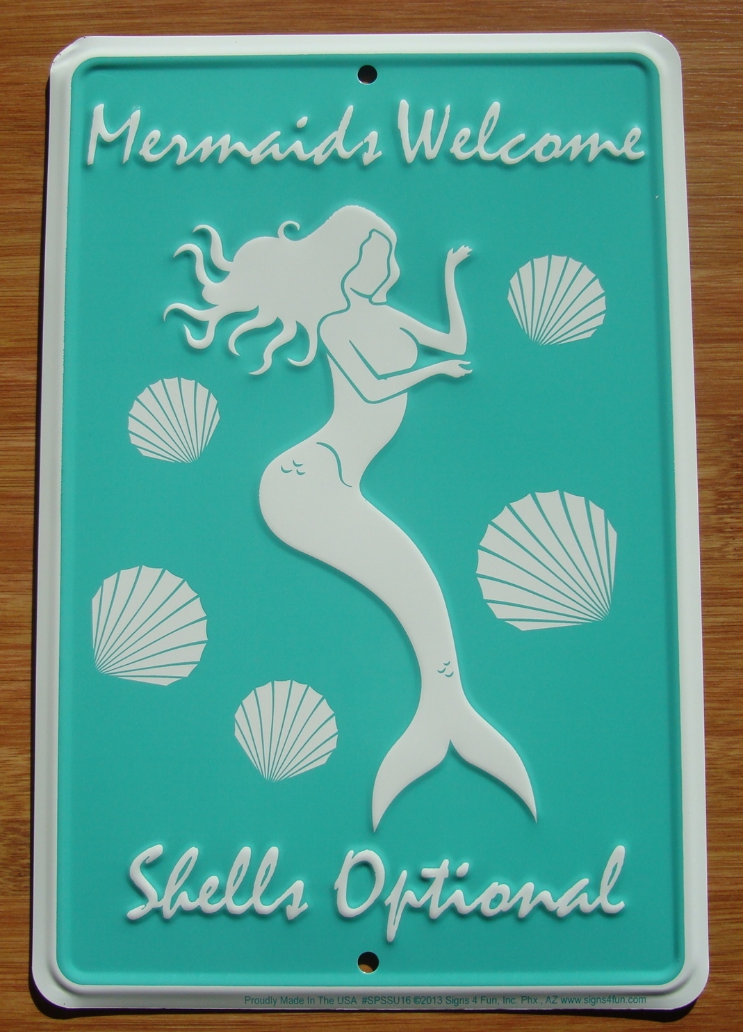 Mermaids Welcome Sign – Nautical Ocean Blue Beach Home Decor 'Shells ...