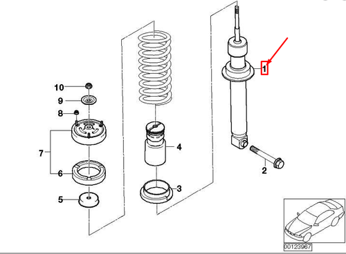 BMW 6 E63 Rear Spring Strut 33526786529 6786529 NEW GENUINE | eBay