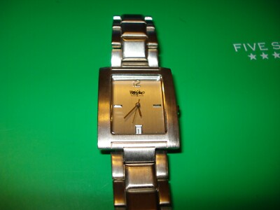 NEW RARE LARGE MEN'S MOSSIMO QUARTS ANALOG SILVER WATCH DATE WELL MADE ...