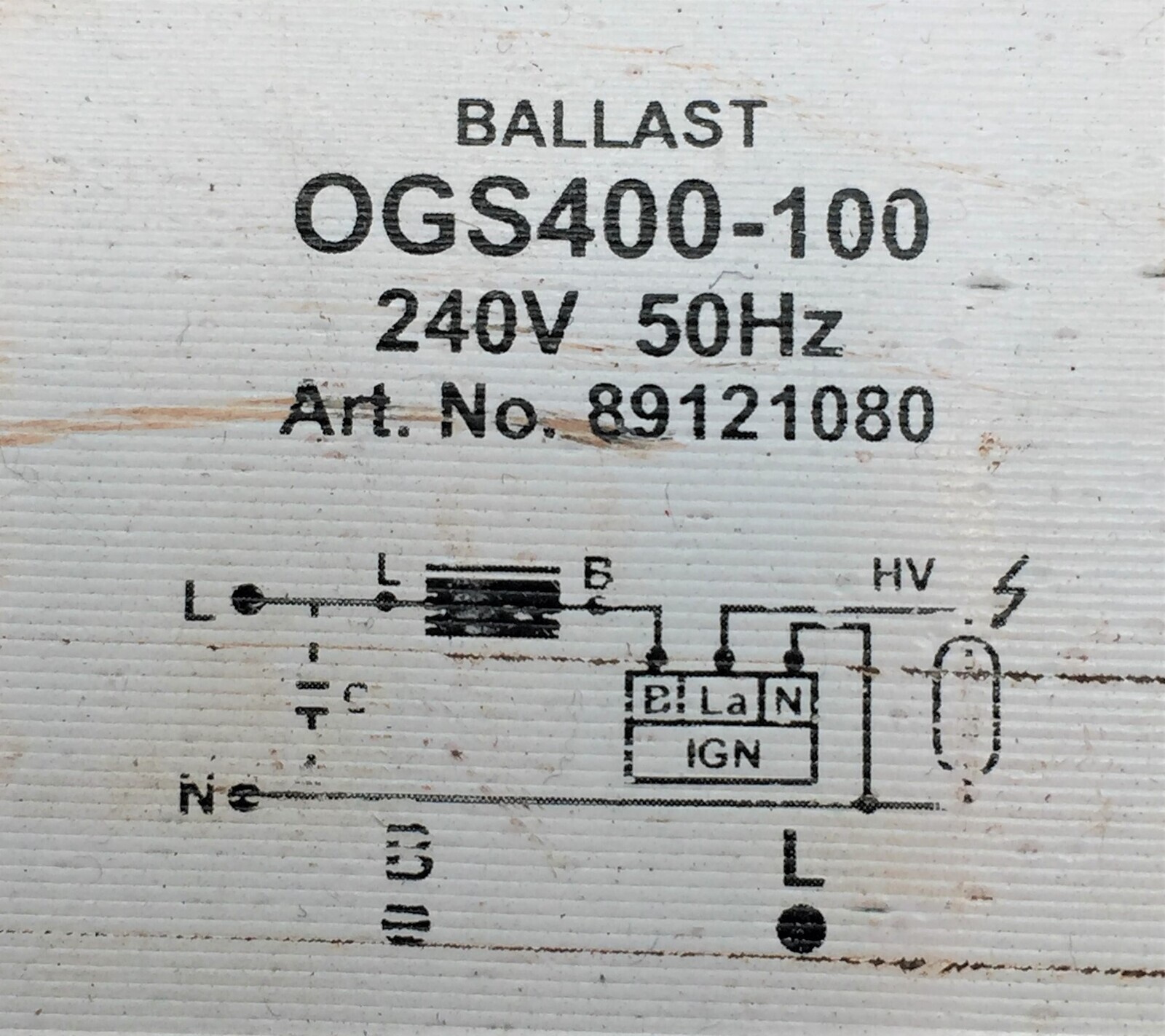 TRIDONIC.ATCO OGS400-100 240V 50Hz Ballast Suits Lamp 400W MH/HPS 100V ...