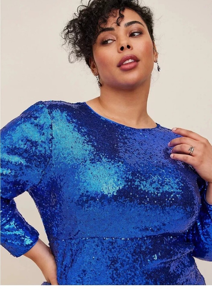 NWT-TORRID BLUE SEQUIN COCKTAIL DRESS SIZE 20-NWT | eBay