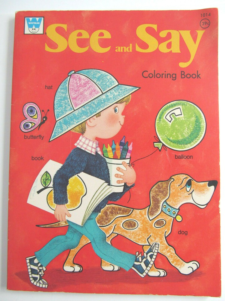 Vintage Coloring Books See & Say Color and Say Whitman Uncolored 1970s ...