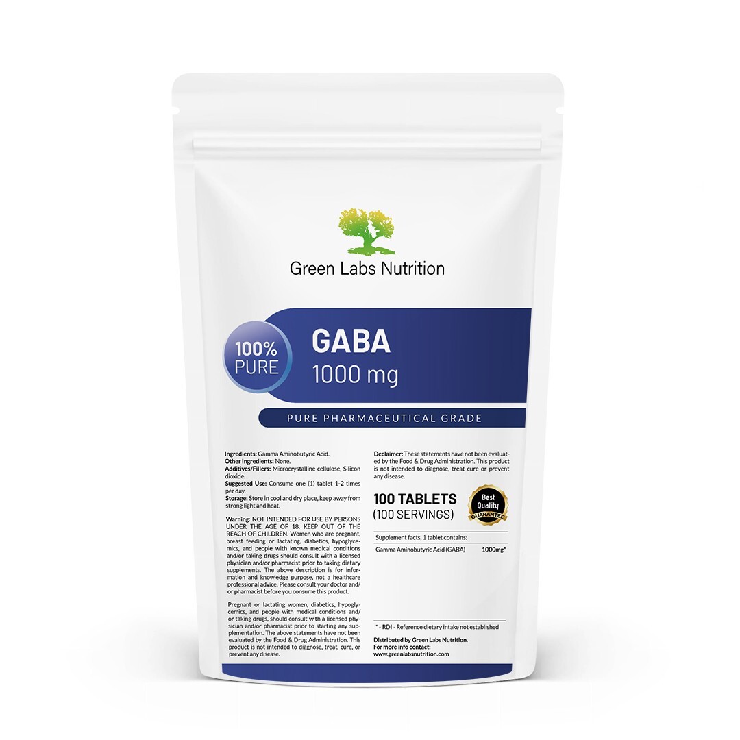 GABA 1000mg Tab – Gamma Aminobutyric Acid for Stress Relief, Relaxation ...