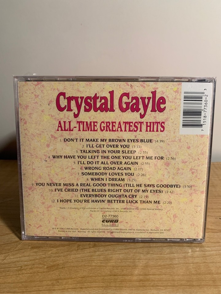 Crystal Gayle “All Time Greatest Hits” (CD) 12 Tracks…….…….BRAND NEW ...