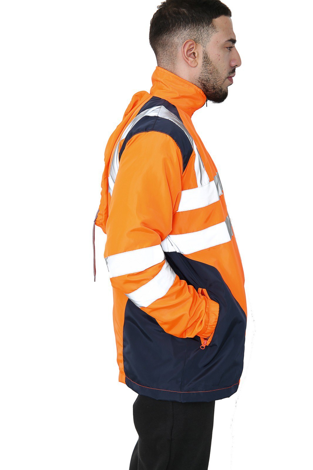 Hi Vis Viz Visibility Fleece Jacket Rain Patch Safety Work Mens Waterproof | eBay UK