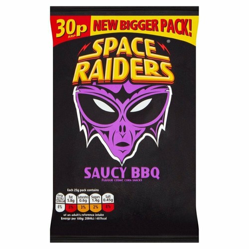 Space Raiders Saucy BBQ Snacks 25g 36 Pack | eBay