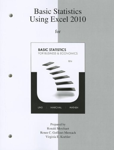 BASIC STATISTICS USING EXCEL 2010 TO ACCOMPANY BASIC By Douglas Lind & William 9780077416829| eBay