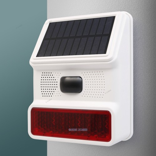 Solar Powered Waterproof Wireless Outdoor Big Strobe Siren With LED ...