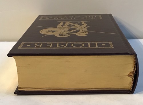 HOMER, THE ILIAD and THE ODYSSEY Book Leather Gold Gilded Pages, Vtg | eBay