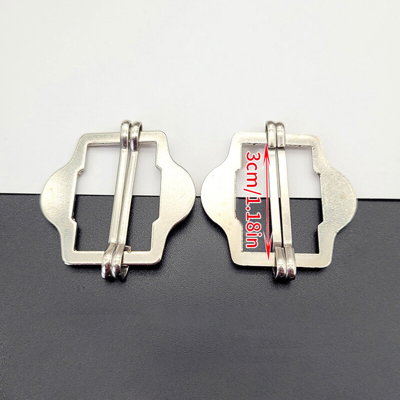 3PCS Metal Double Pin Buckle Elastic Adjustment Rectangle Buckle Vest ...