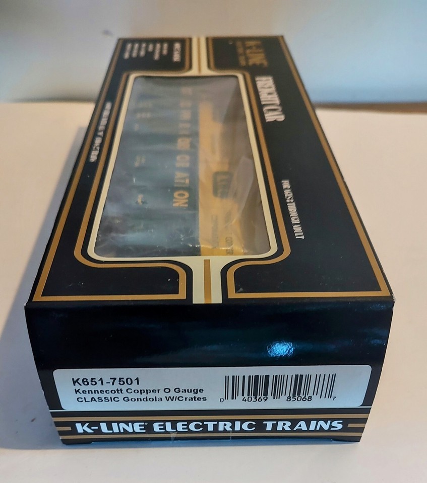 K-LINE K651-7501 KENNECOTT COPPER GONDOLA W/CRATES CAR Excellent Unused ...