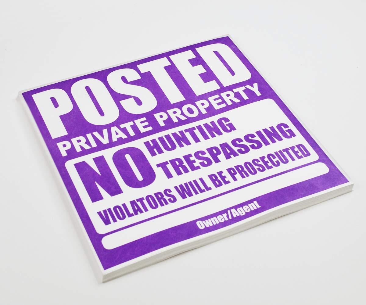 Posted Sign Purple Private Property for outdoors - 11" x 11" 100 per ...
