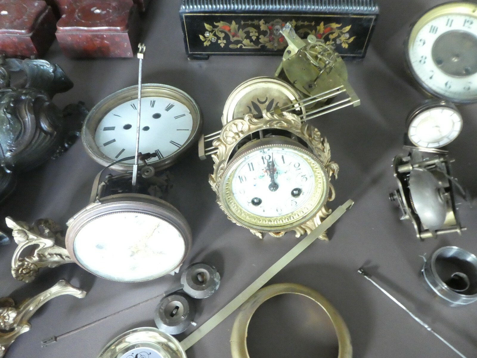 LARGE ASSORTMENT OF LATE 19TH C FRENCH CLOCK PARTS AND 2 CASES | eBay