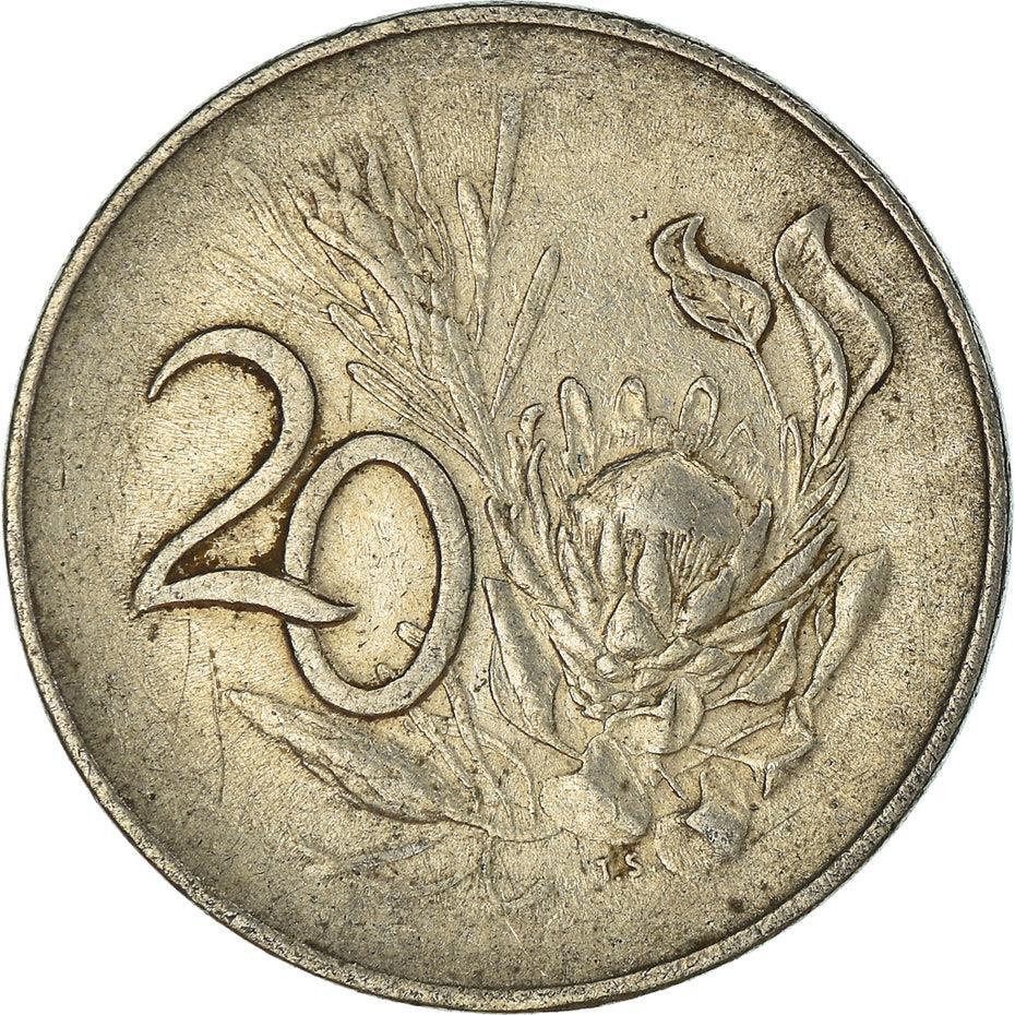 South Africa 20 Cents Afrikaans Legend - SUID-AFRIKA Coin KM69.2 1965 ...