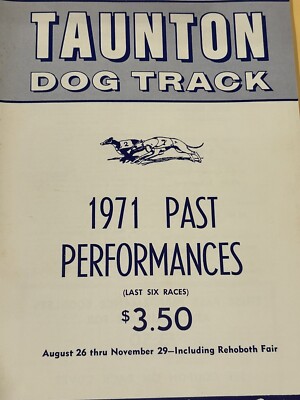 1971 Taunton Dog Track Performance Book | eBay