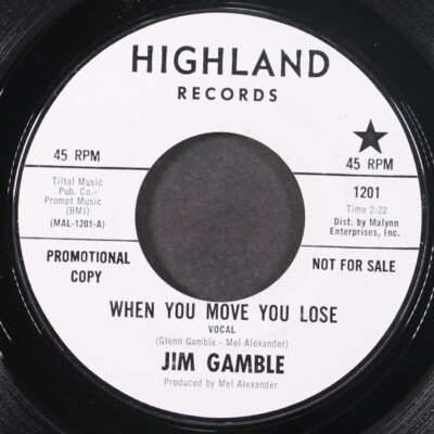 JIM GAMBLE: when you move you lose / moving on HIGHLAND 7" Single 45 ...