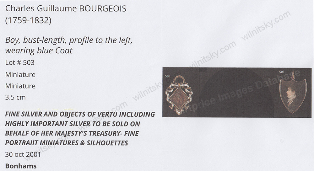 Charles Guillaume Alexandre Bourgeois (1759-1832)-Attrib "Male profile ...