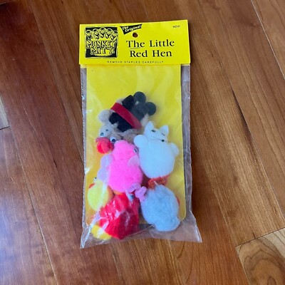 Vintage 1980 Monkey Mitt The Little Red Hen Finger Puppet Set | eBay