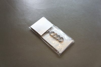New Genuine OEM Audi Basic Classic Logo Silver Stainless Steel Keychain ...
