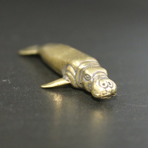 Brass Manatee Figurine Statue Animal Figurines Toys Home Desktop ...