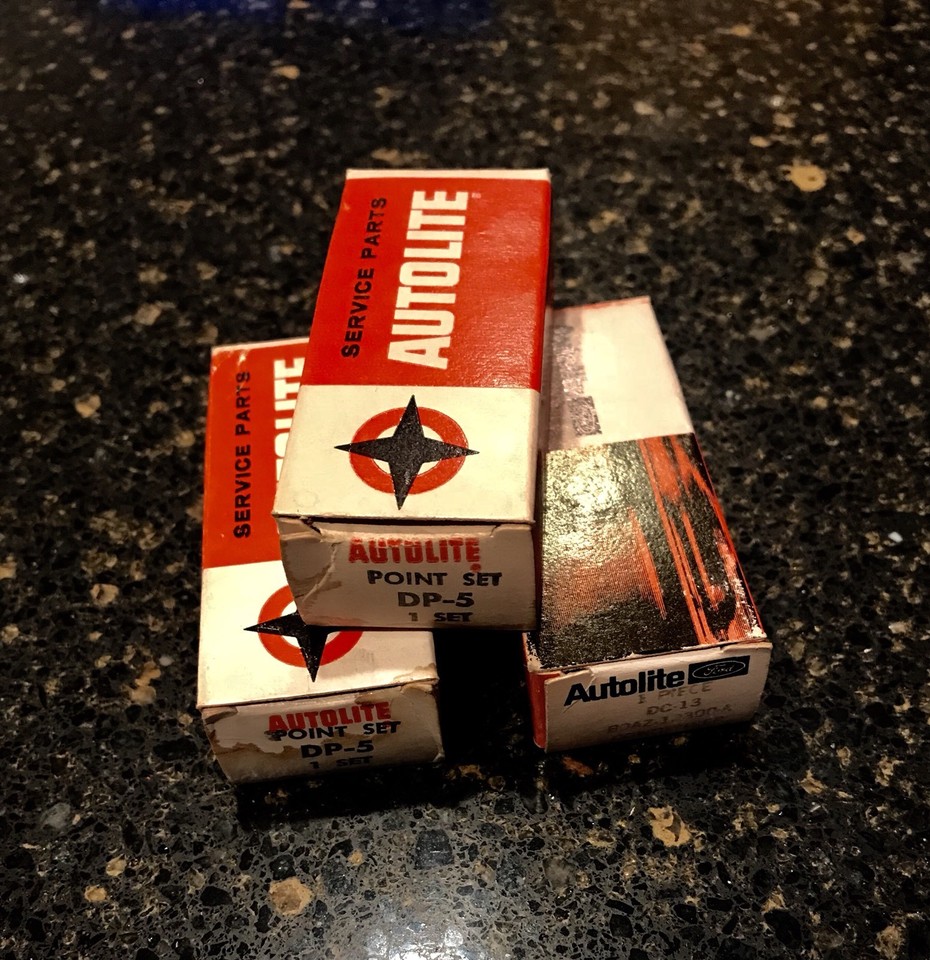 NOS Autolite-Ford DP-5 & DC-13 dual points & condenser. NIB Boss Shelby ...