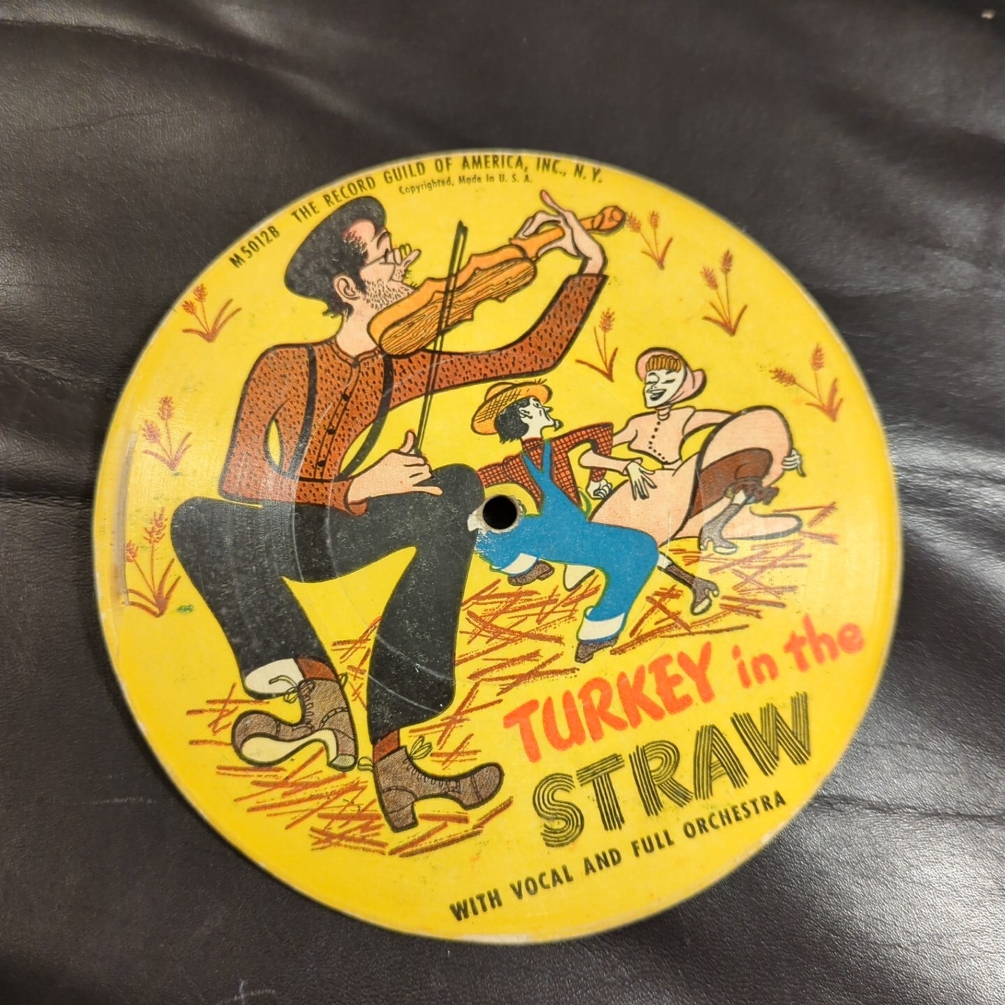 CARDBOARD PICTURE RECORD GUILD 78 RPM /TURKEY IN THE STRAW/POP GOES THE ...