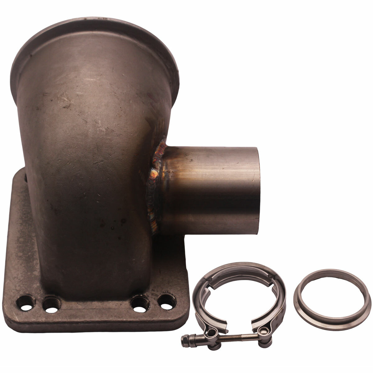 Stainless 3" V band 90 Deg T3/T4 Car Turbo Elbow Adapter Flange Cast WG ...