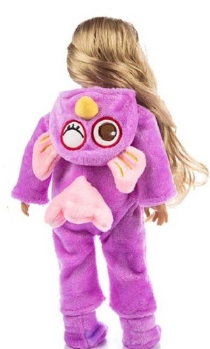 Animal Pajamas, Purple FurBee Jumpsuit & Booties, for 18 Inch Dolls | eBay