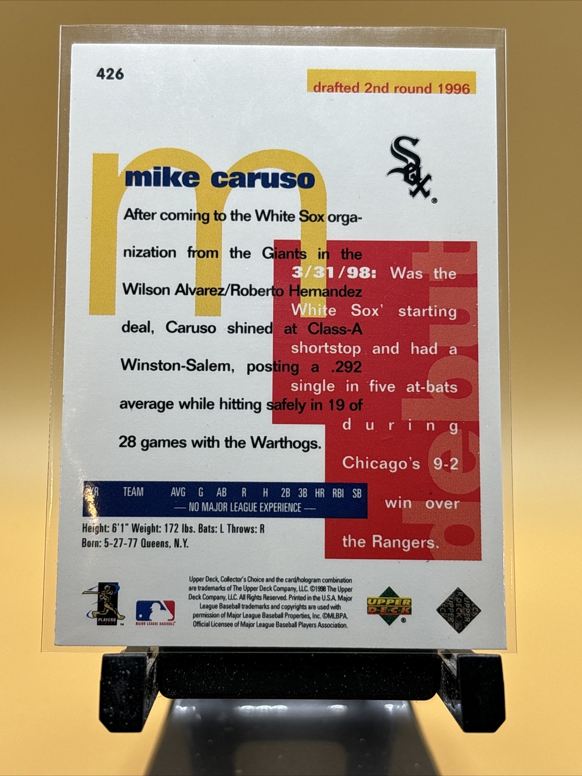 1998 Upper Deck Collector's Choice - Rookie Class #426 Mike Caruso for ...