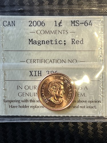 MS 64 2006 SANS logo NO 'P' MAGNÉTIQUE 1 cent pièce penny CANADA BU ...